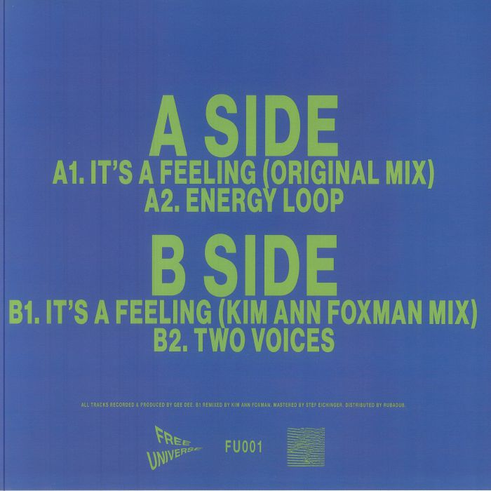 Gee Dee - It's A Feeling Vinyl 12" EP | Free Universe US House ...